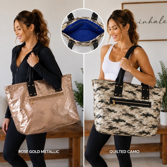 Sol And Selene | Bags | Sol And Selene Reversible Tote Bag Rose Gold ...